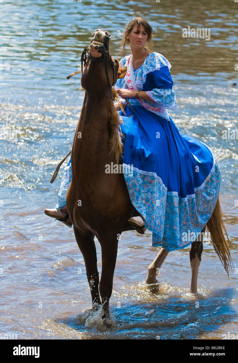 Participant in the annual festival Patria Gaucha in Tacuarembo, Uruguay ...