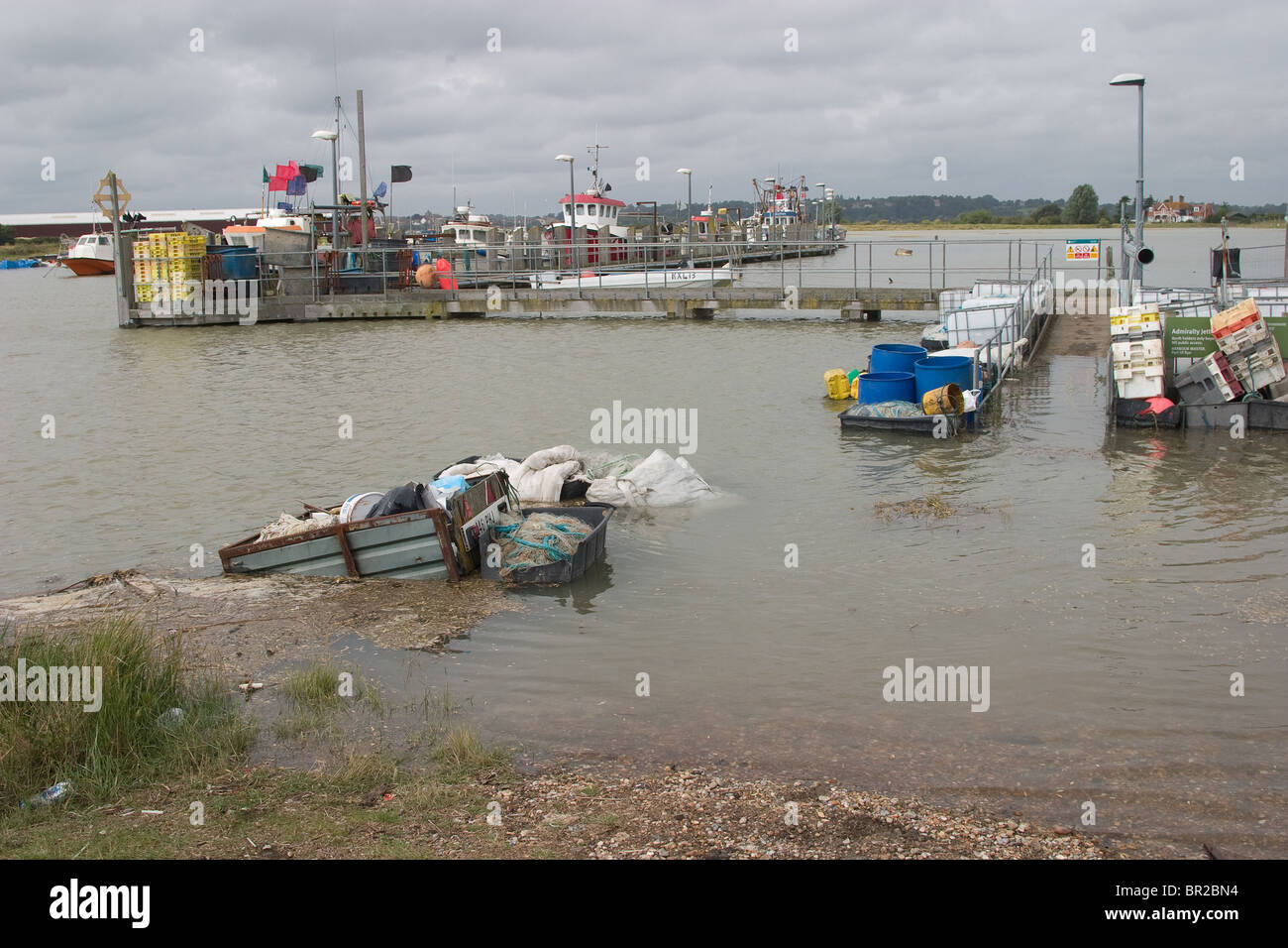 high spring flooding tide harbour Rye Stock Photo - Alamy