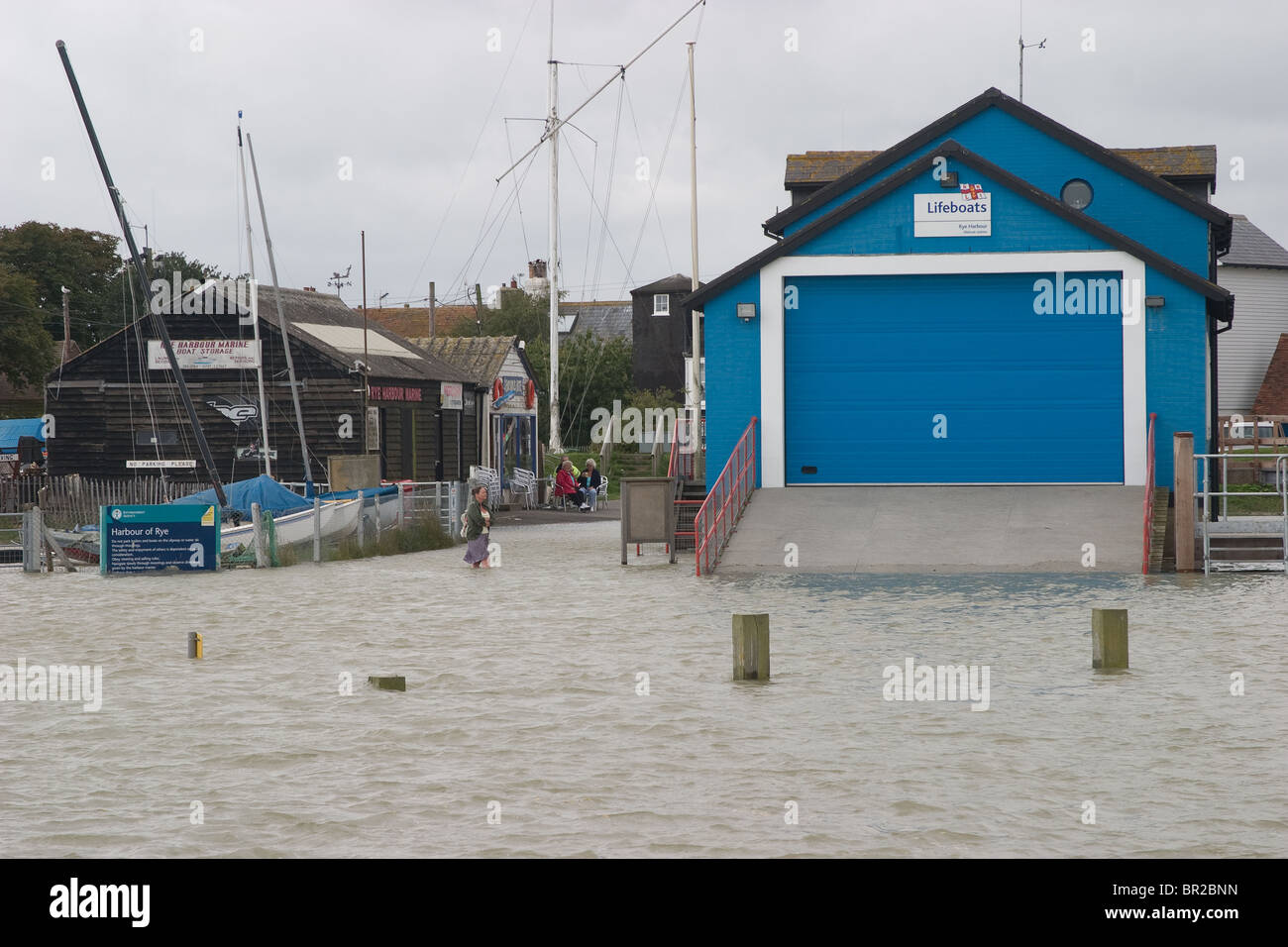 high spring flooding tide harbour Rye Stock Photo - Alamy