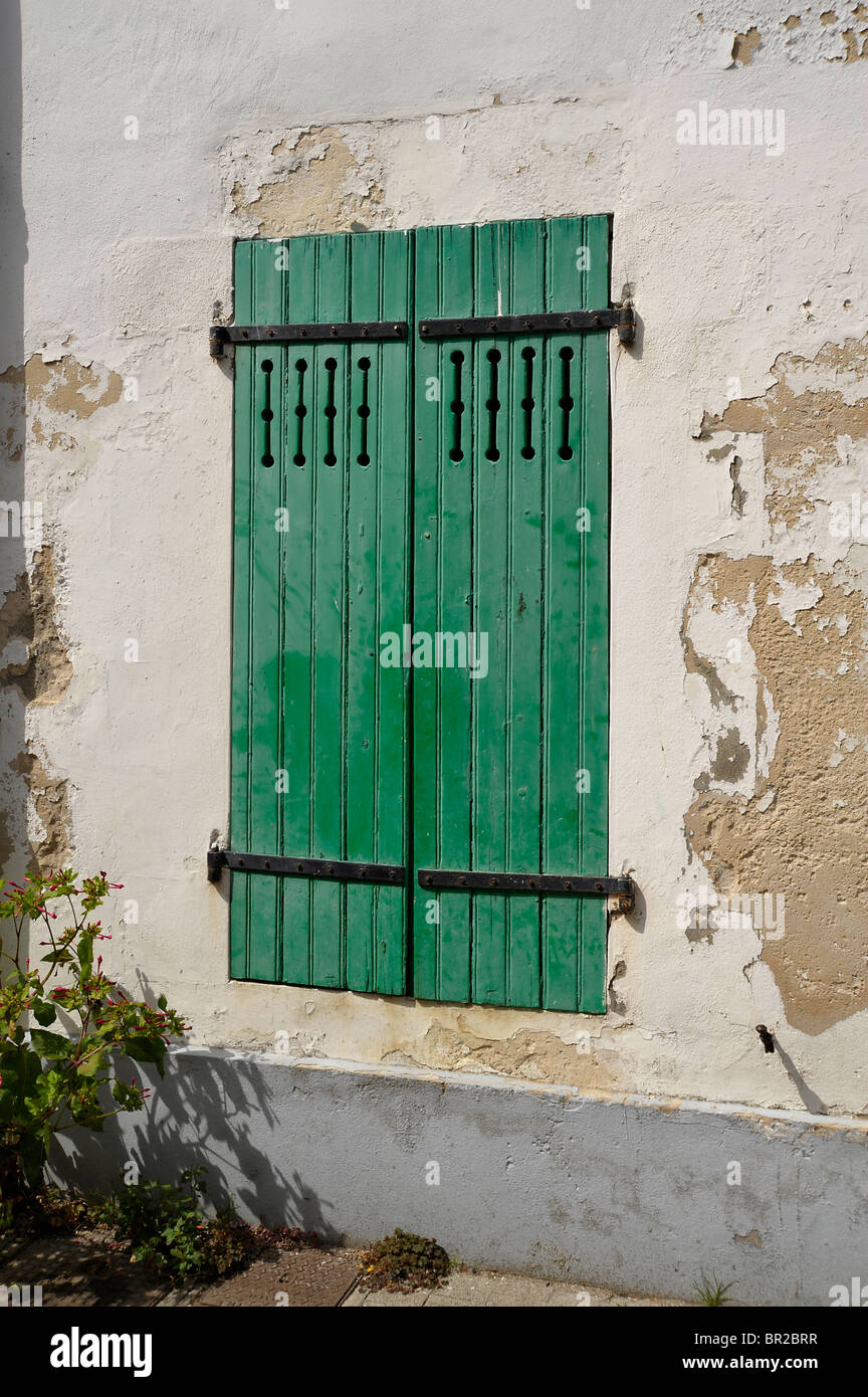 Green peeling shutters hi-res stock photography and images - Alamy