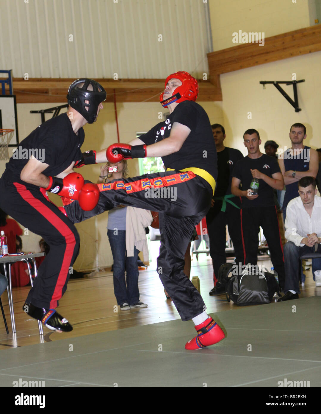 Competitors fighting in a kickboxing tournament Stock Photo - Alamy
