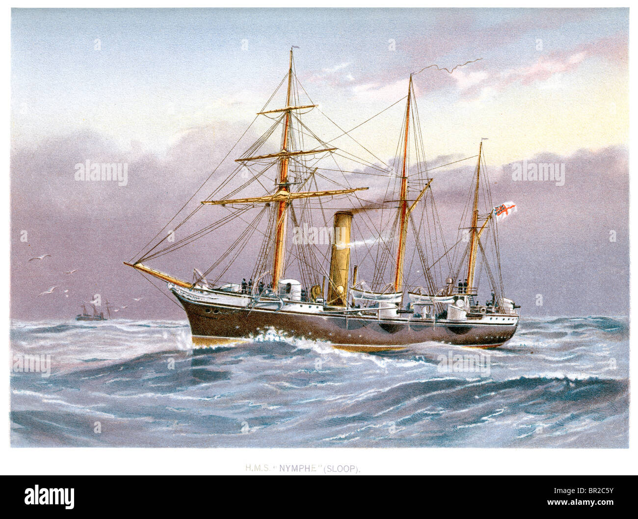 HMS Nymphe was a composite screw sloop launched in 1888 Stock Photo - Alamy
