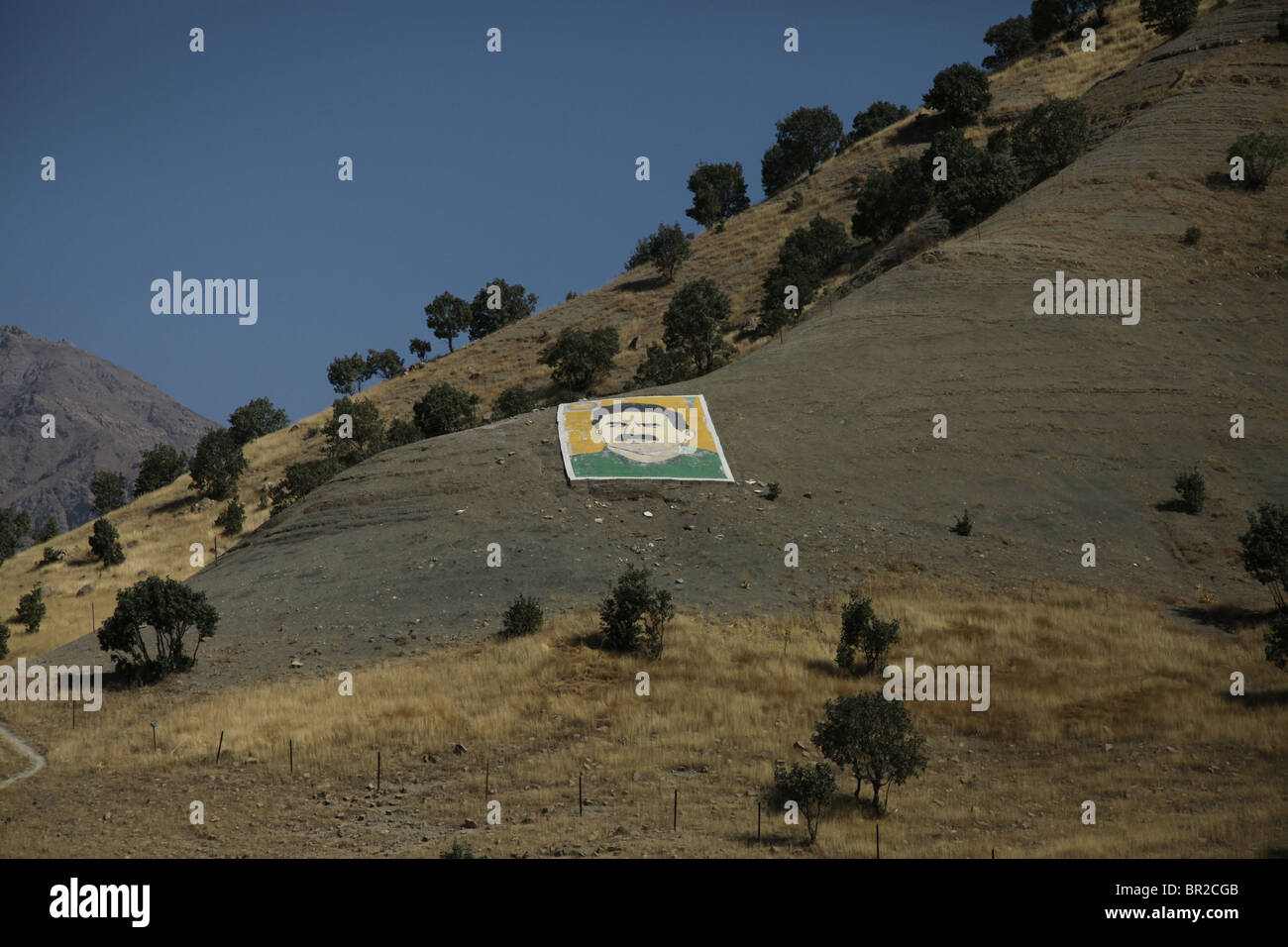 Tribute to Abdullah Ocalan, the imprisoned PKK leader, in a hillside at ...