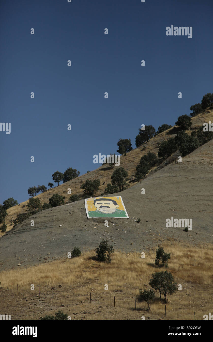 Tribute to Abdullah Ocalan, the imprisoned PKK leader, in a hillside at ...