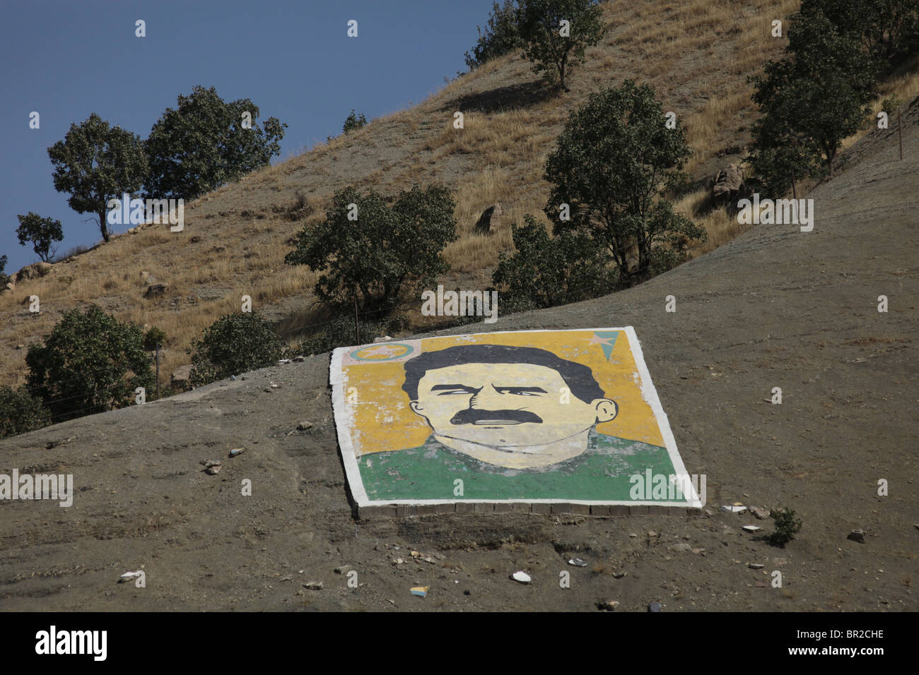 Tribute to Abdullah Ocalan, the imprisoned PKK leader, in a hillside at ...