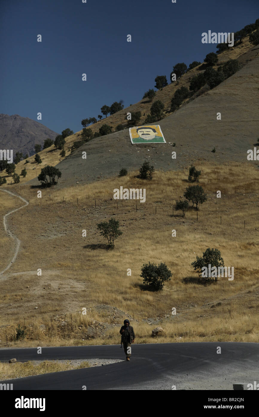 Tribute to Abdullah Ocalan, the imprisoned PKK leader, in a hillside at ...