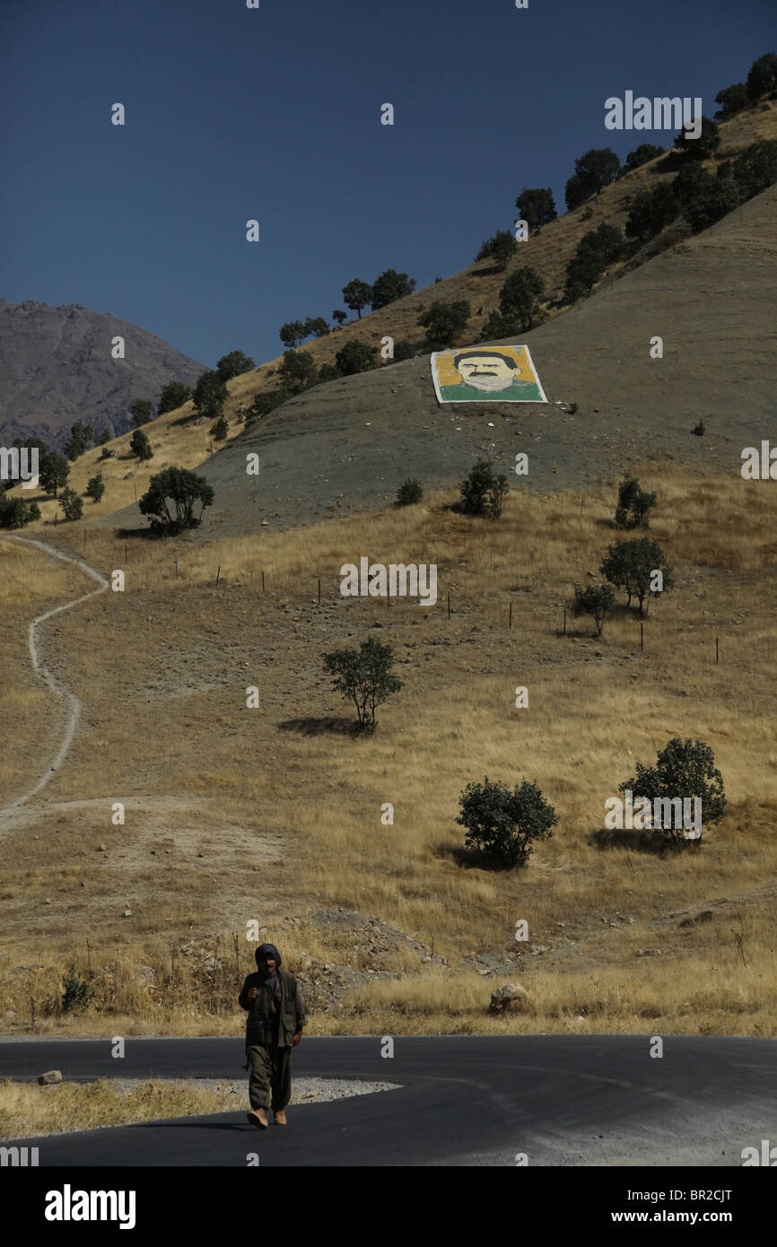 Tribute to Abdullah Ocalan, the imprisoned PKK leader, in a hillside at ...