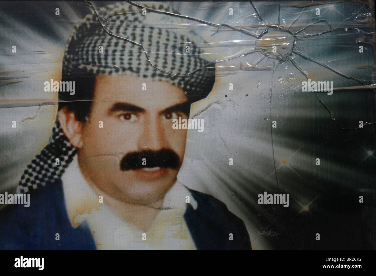 Picture of former PKK militant leader Abdullah Ocalan in the Quandil ...