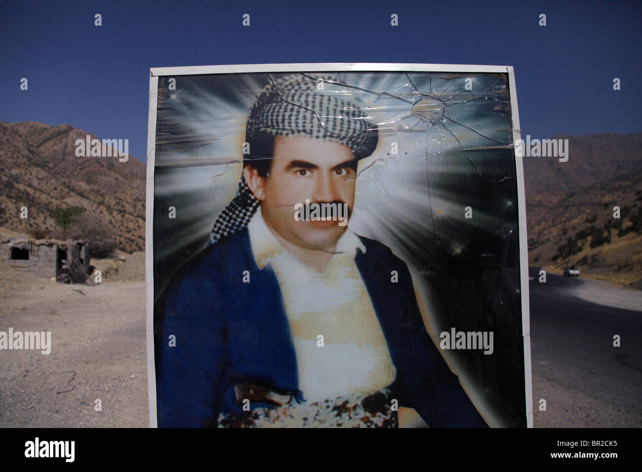 Poster with the image of former PKK militant leader Abdullah Ocalan ...