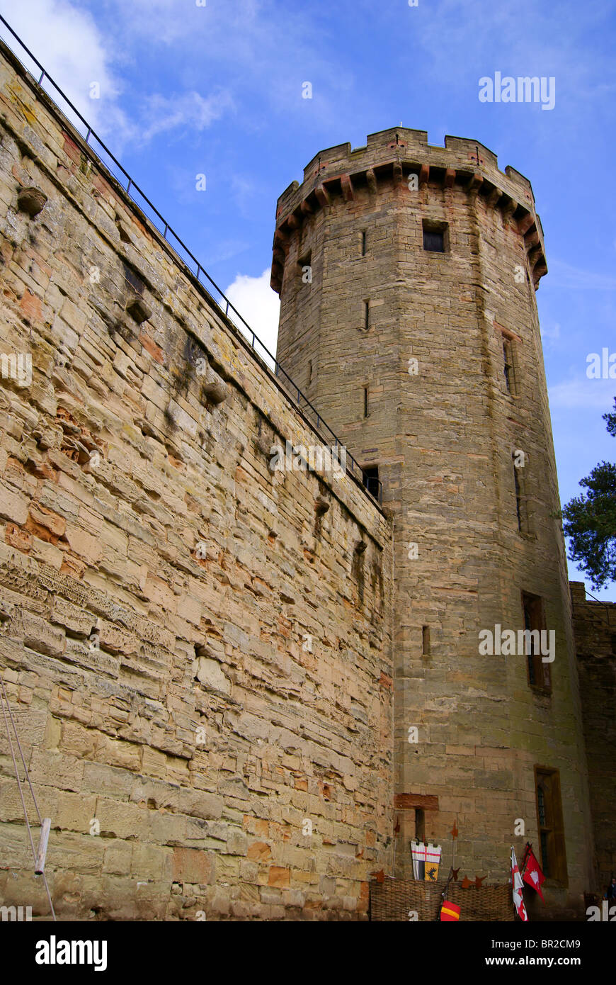 Warwick Castle Tower & Battlements Stock Photo - Alamy