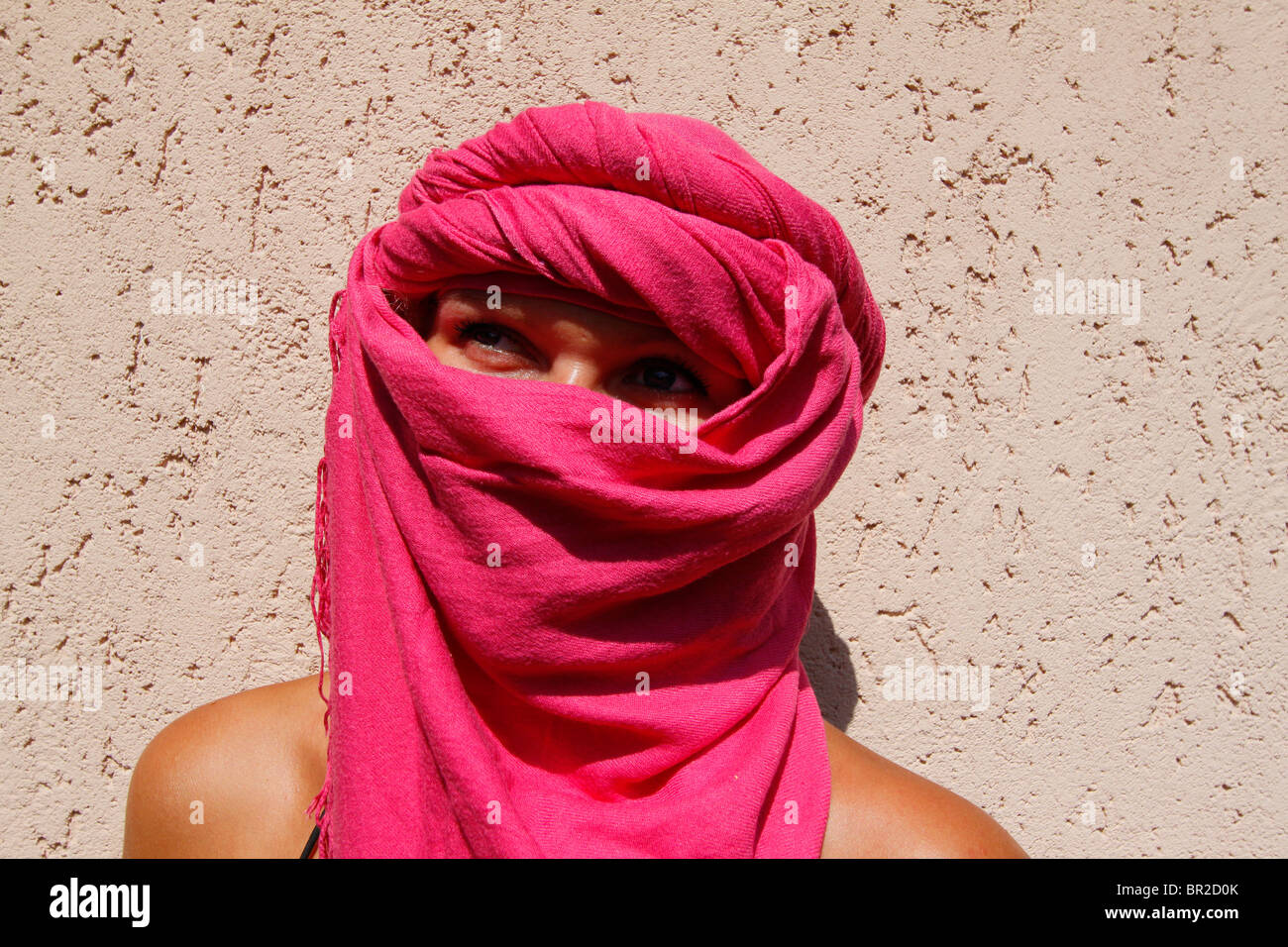 Girl Wearing Pink Headscarf Stock Photo - Alamy