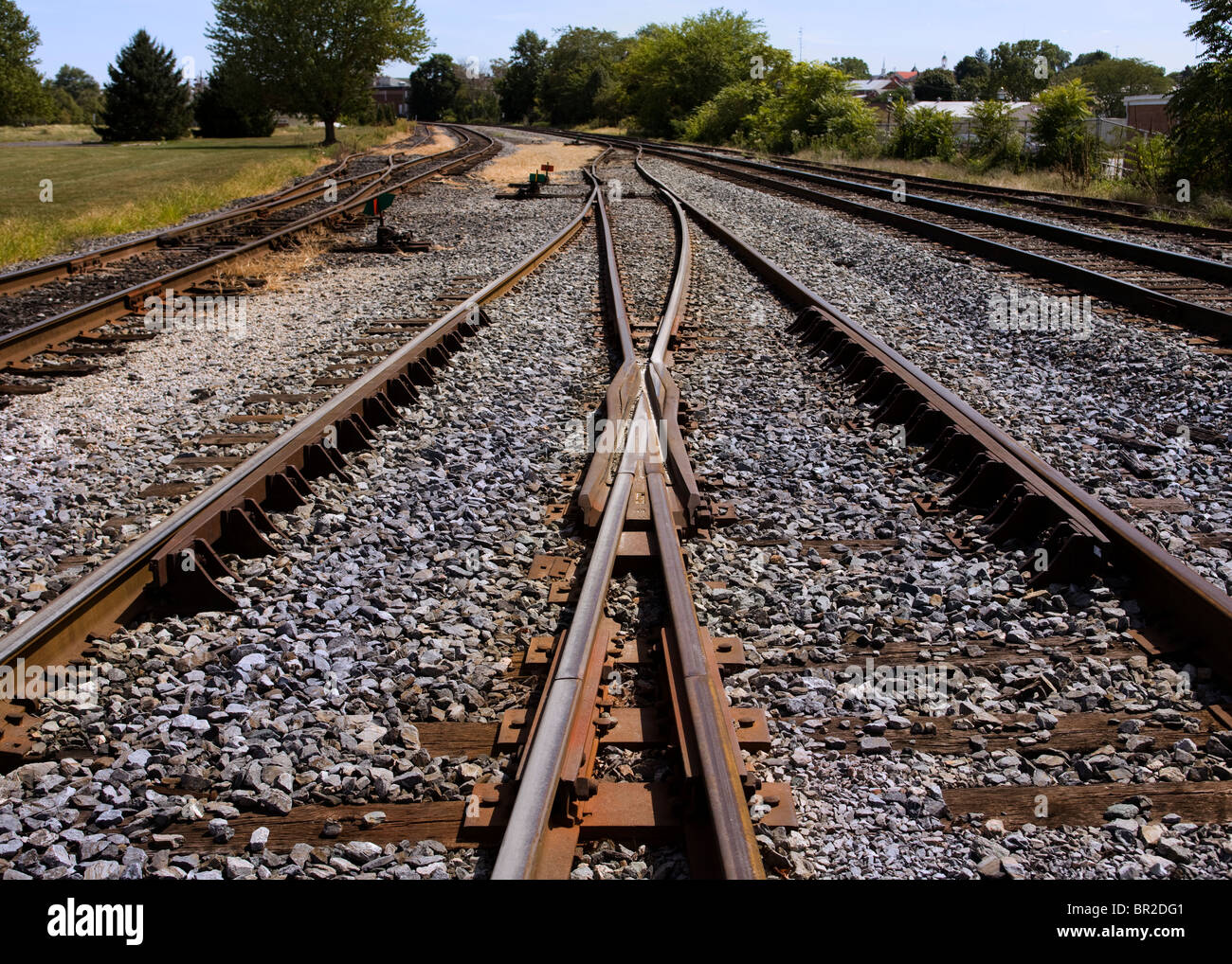 Gauntlet track railroad Stock Photo - Alamy