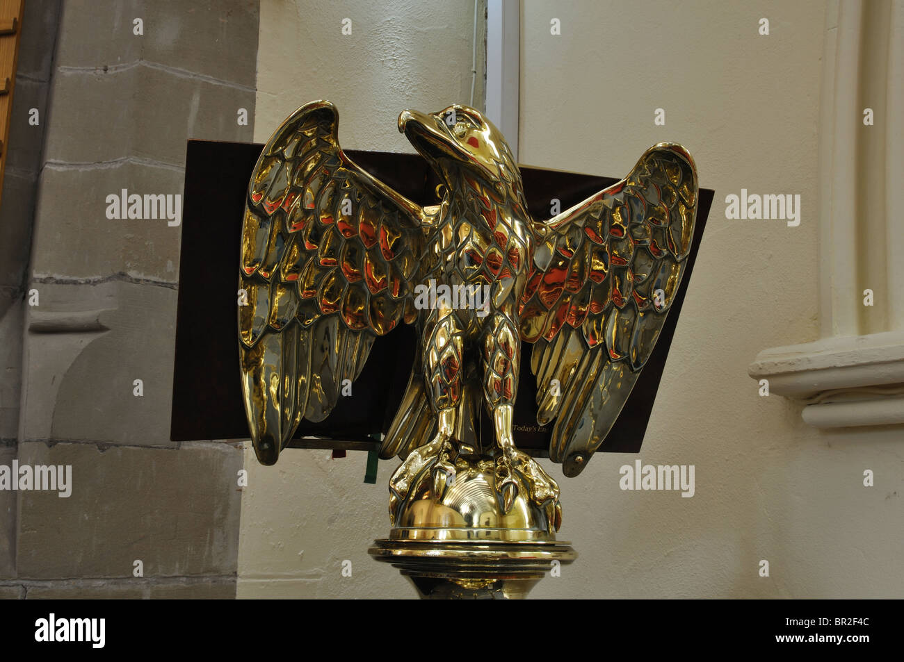 Brass eagle lectern in St. Michael`s Church, Budbrooke, Warwickshire ...
