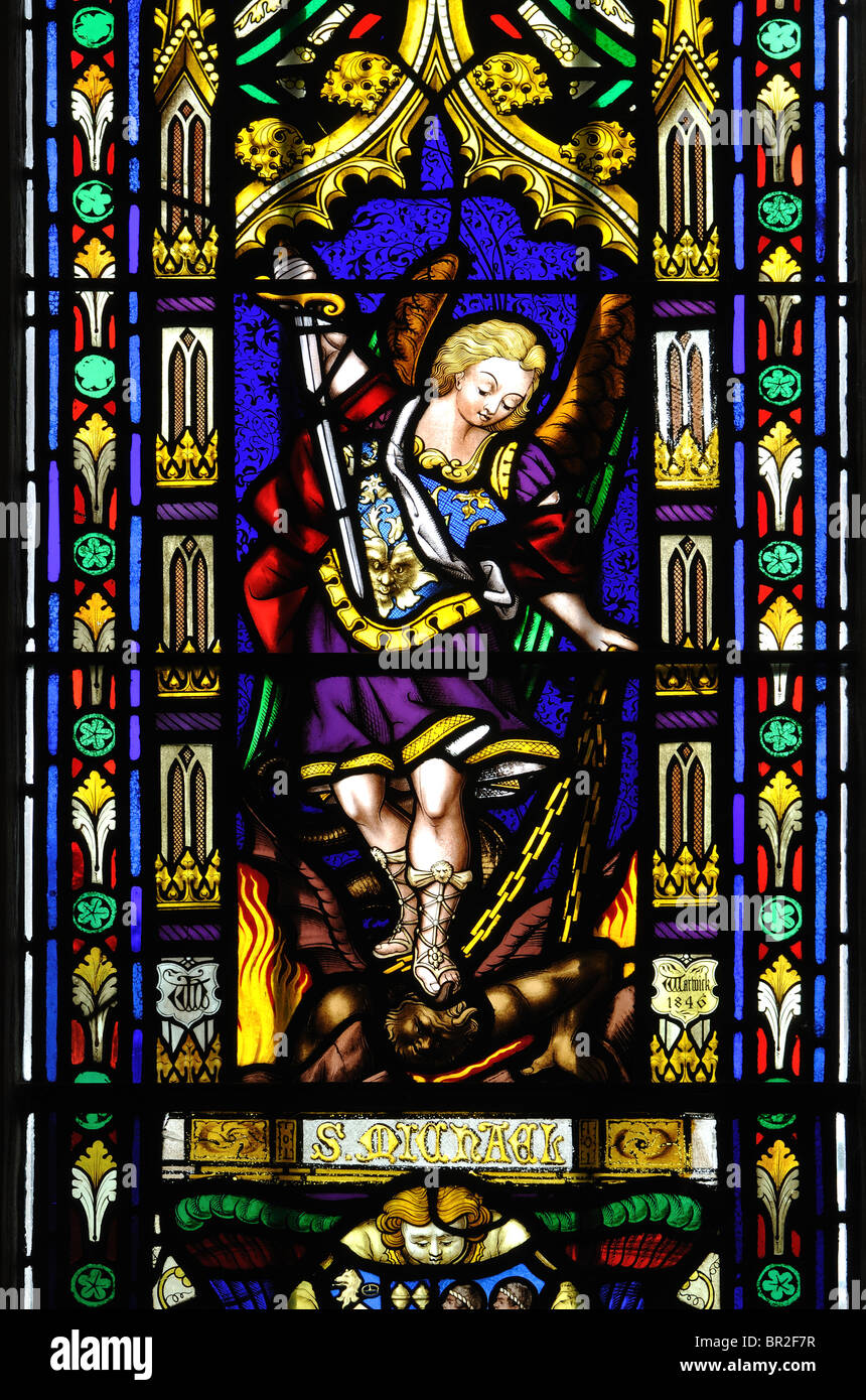 St. Michael and the devil stained glass, St. Michael`s Church ...