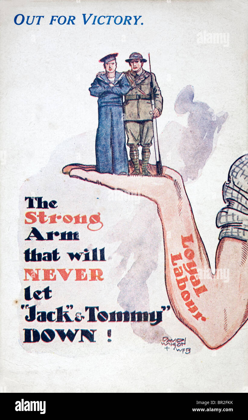 "The Strong Arm that will never let Jack and Tommy Down". British armed ...
