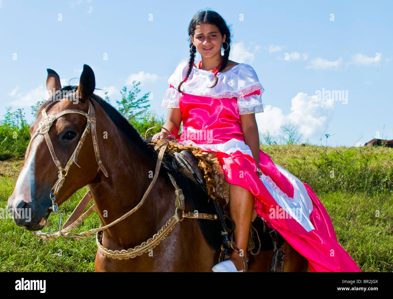 Participant in the annual festival Patria Gaucha in Tacuarembo, Uruguay ...