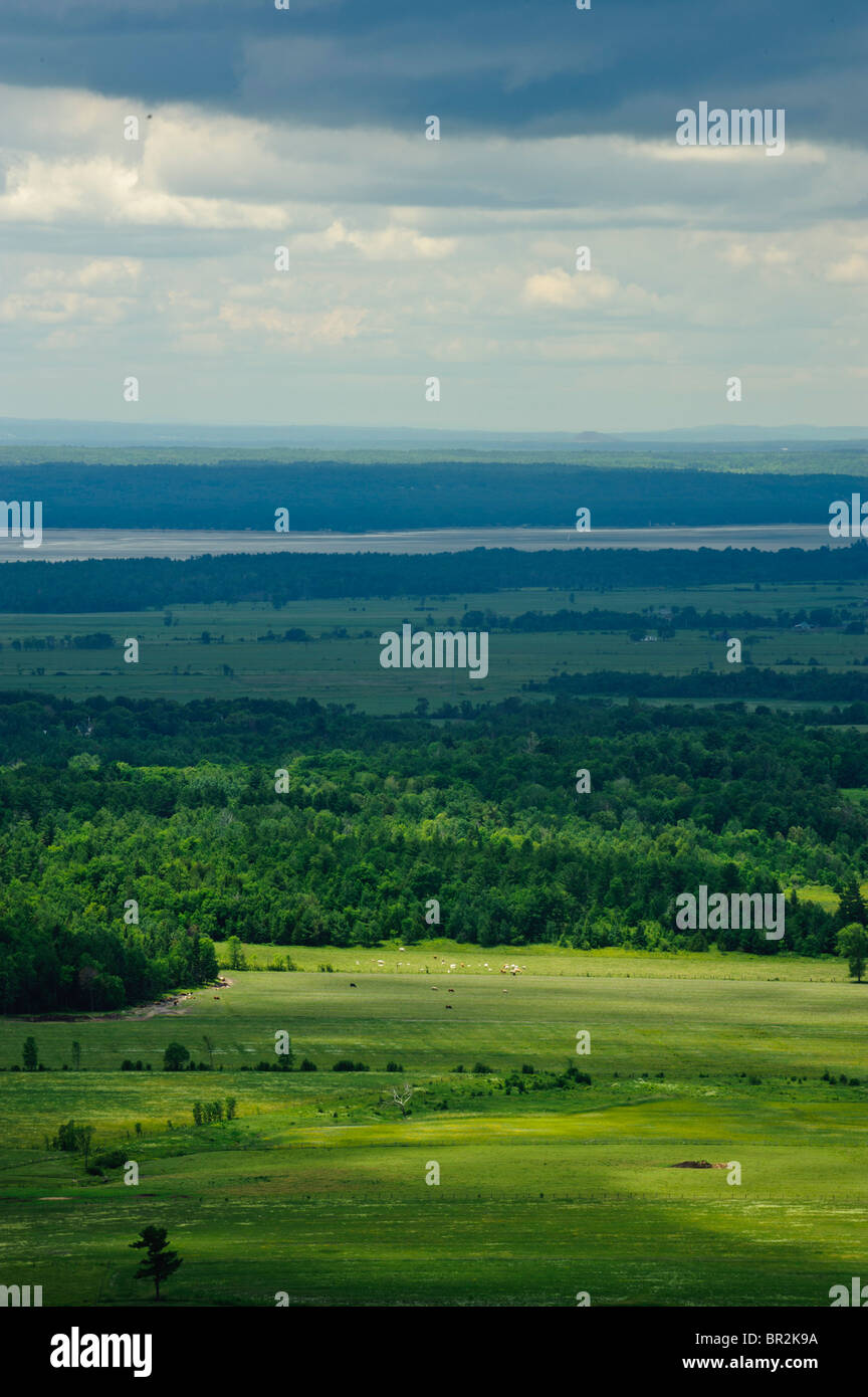 View over Ottawa River valley from Champlain Lookout, Gatineau Park ...