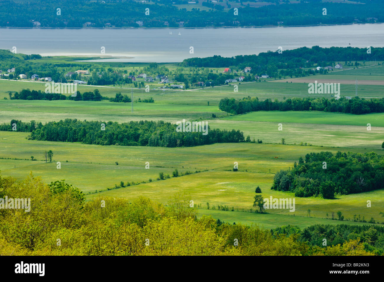 View over Ottawa River valley from Champlain Lookout, Gatineau Park ...