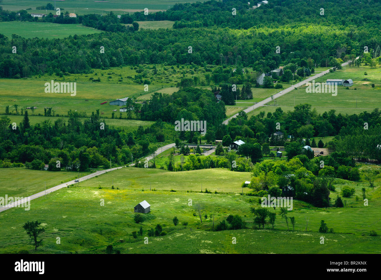 View over Ottawa River valley from Champlain Lookout, Gatineau Park ...