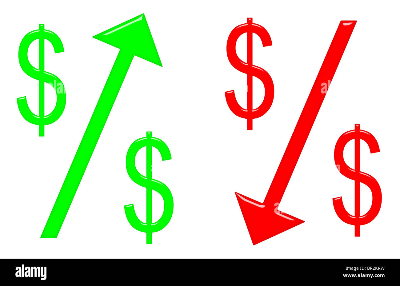 Raising and falling dollar concept Stock Photo - Alamy