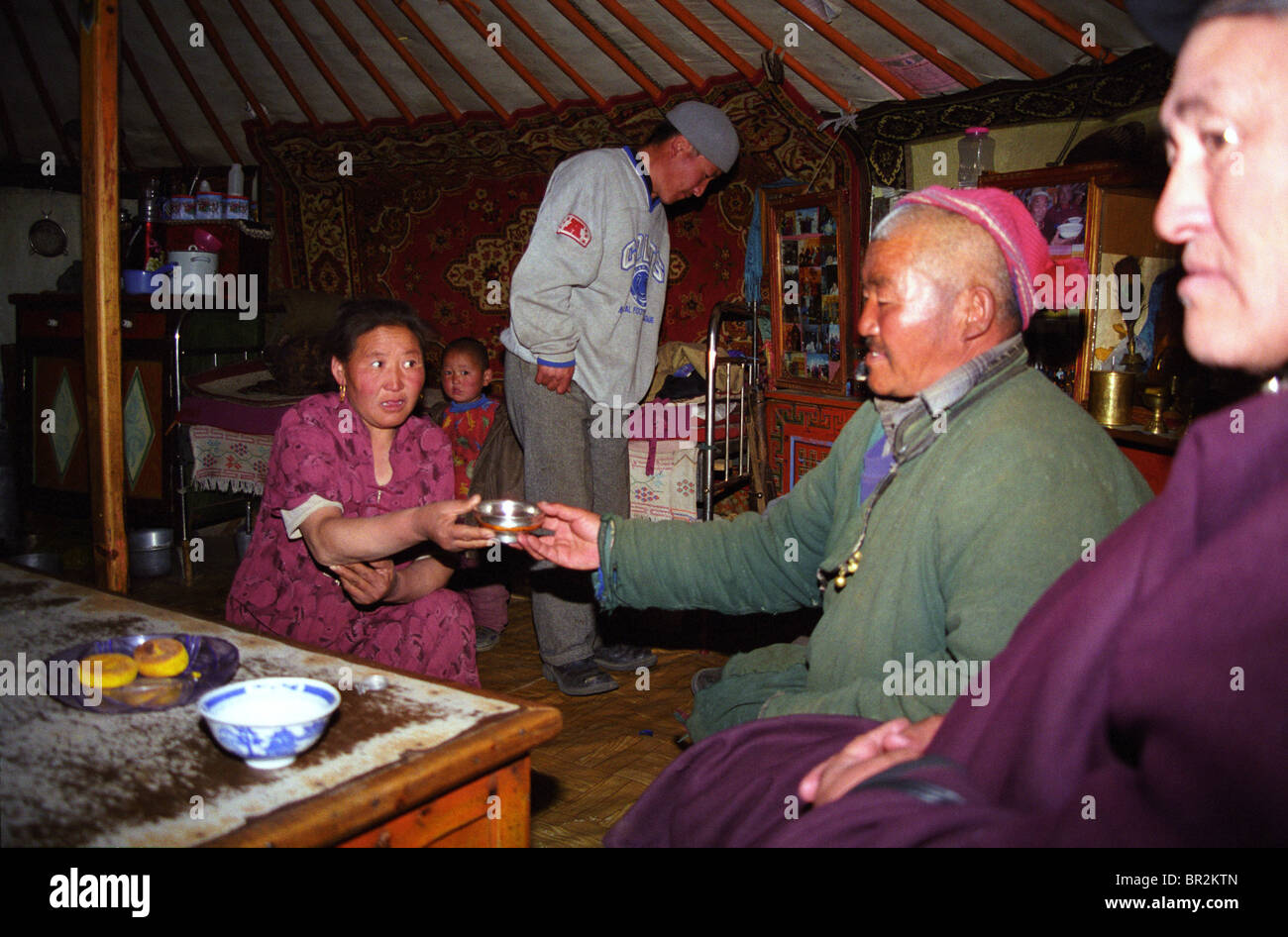 Inside a yurt Mongolia mongolie Mongolie traditional dress native ...
