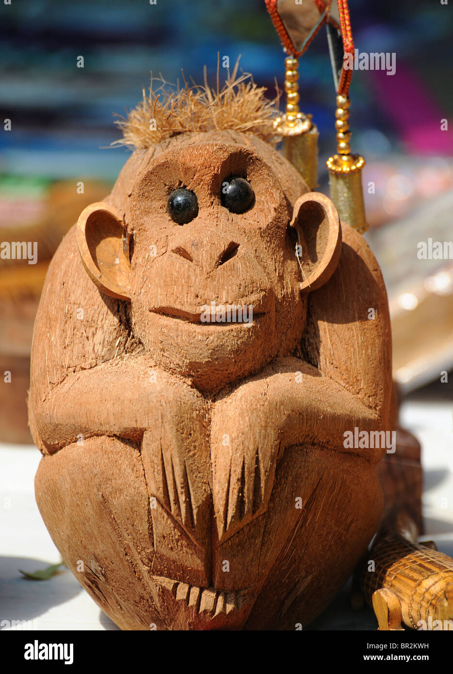 Monkey carved out of a coconut husk. Cochin, India Stock Photo - Alamy