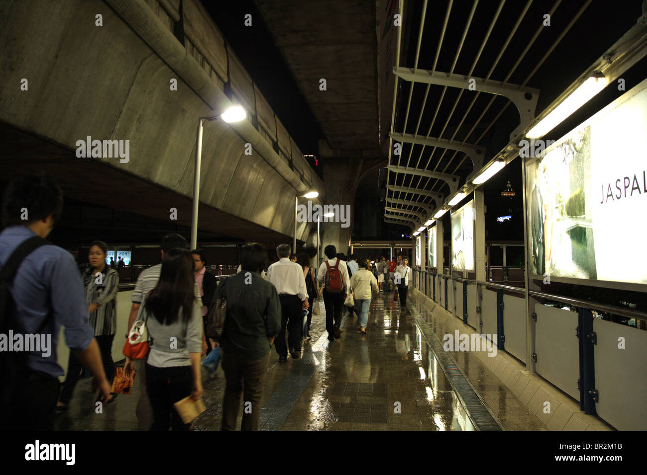 Walkway under BTS railway near MBK Shopping Center , Bangkok , Thailand ...
