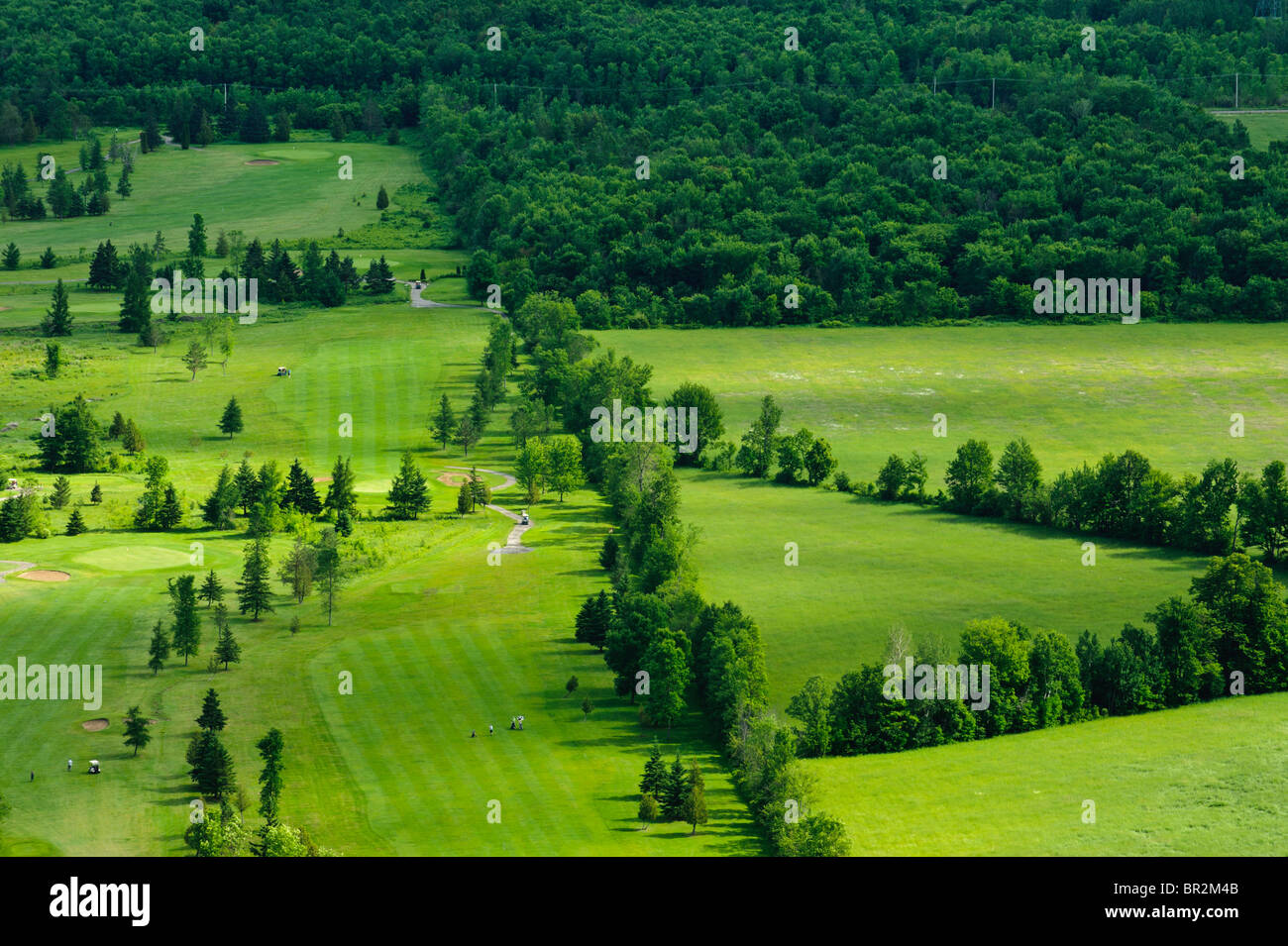 Golf course in Ottawa River Valley from King Mountain Trail, Gatineau ...