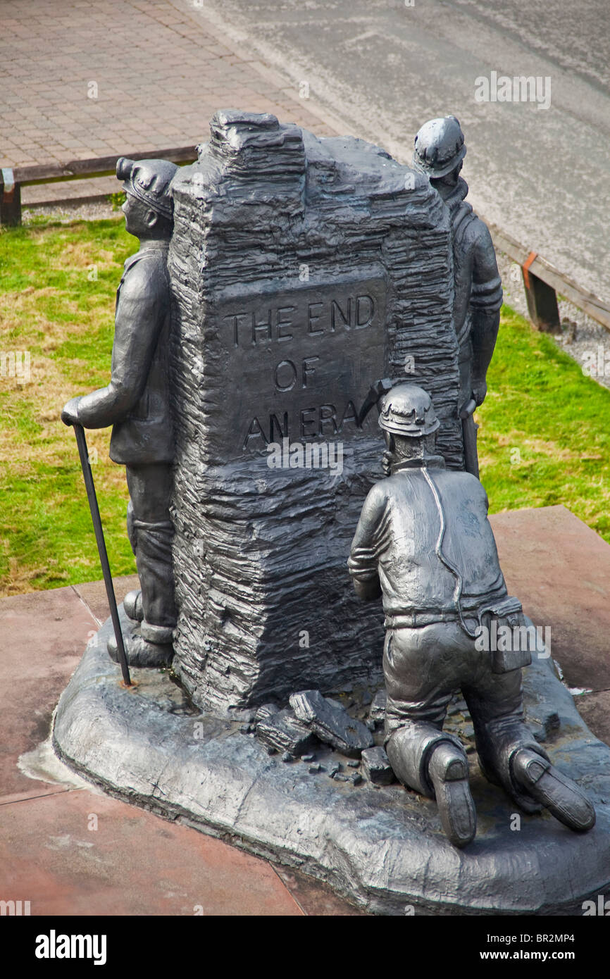 The mining monument on the harbour side at Whitehaven Cumbria England ...
