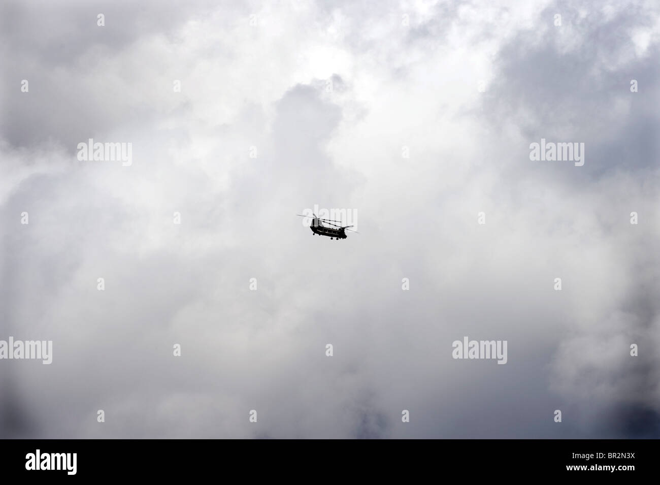 Chinook helicopter cloudy sky Yorkshire silhouette Stock Photo - Alamy
