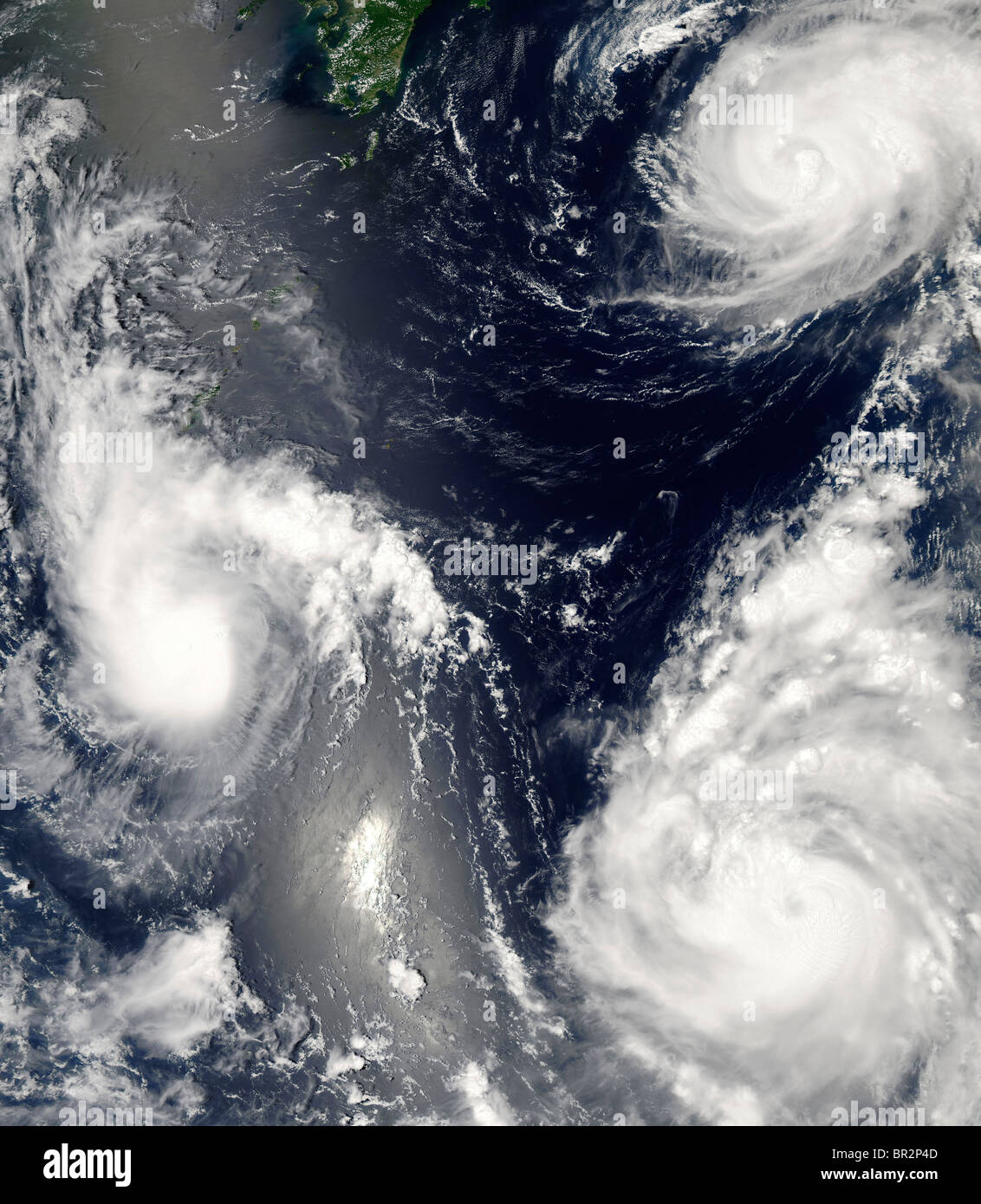 Three Pacific Typhoons. Optimised and digitally enhanced version of an ...