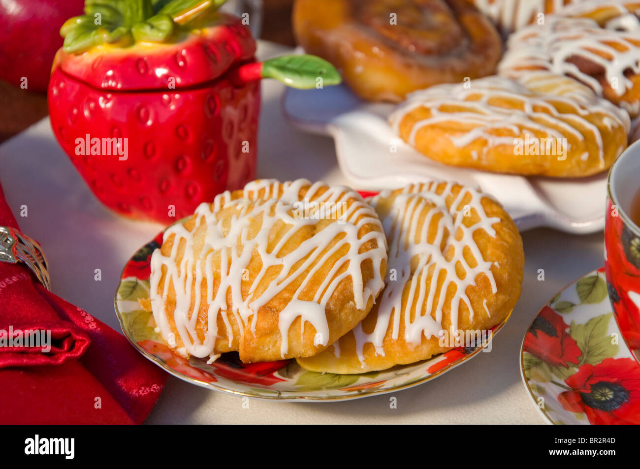 Danish Pastry with Icing Stock Photo - Alamy