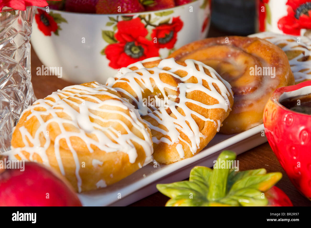 Danish Pastry with Icing Stock Photo - Alamy