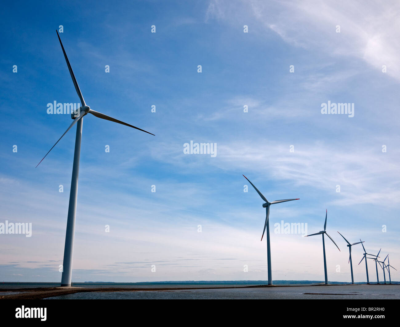 Ofshore wind park with turbines Stock Photo - Alamy
