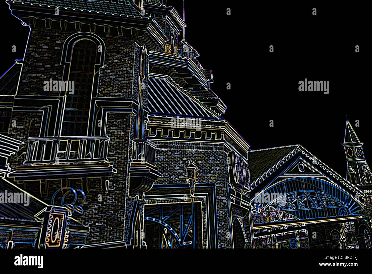 scary halloween castle Stock Photo - Alamy