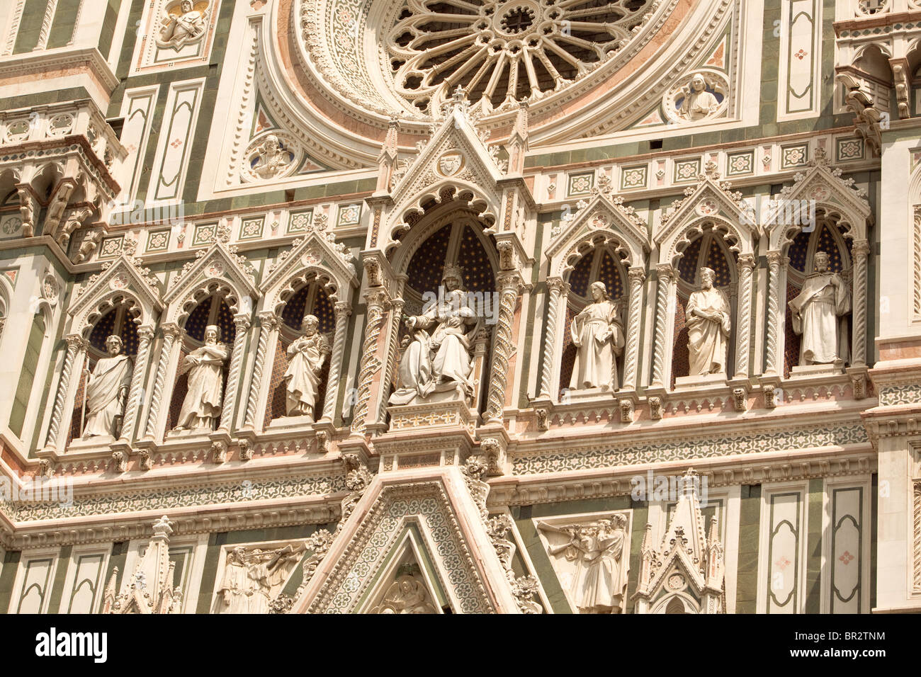 Marble facade of the Santa Maria Cathedral.(Duomo Cathedral) front ...
