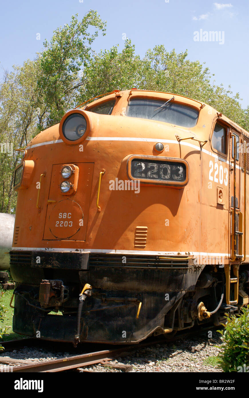 Diesel locomotive at the Museo Nacional de los Ferrocarriles Mexicanos ...