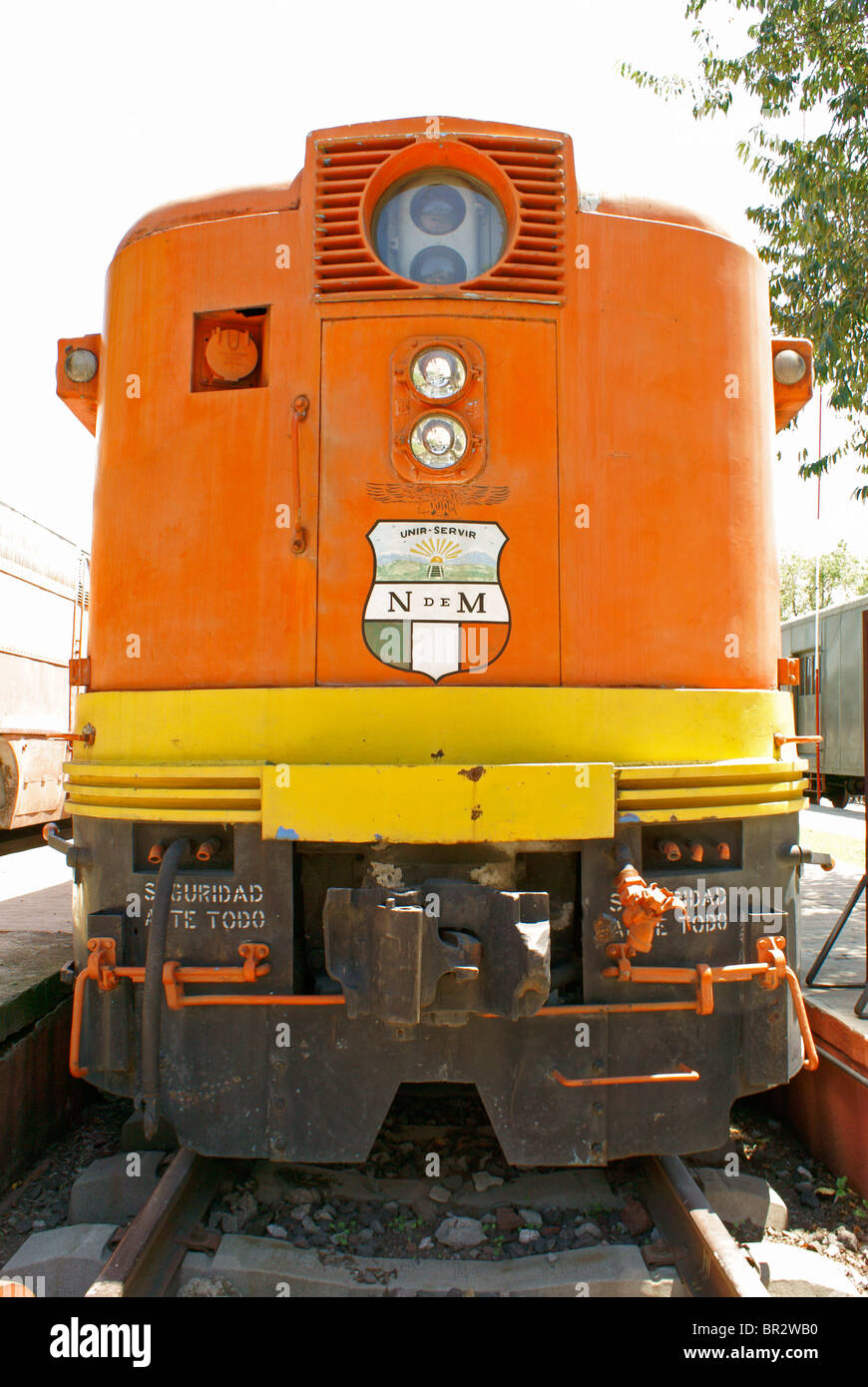 Diesel locomotive at the Museo Nacional de los Ferrocarriles Mexicanos ...