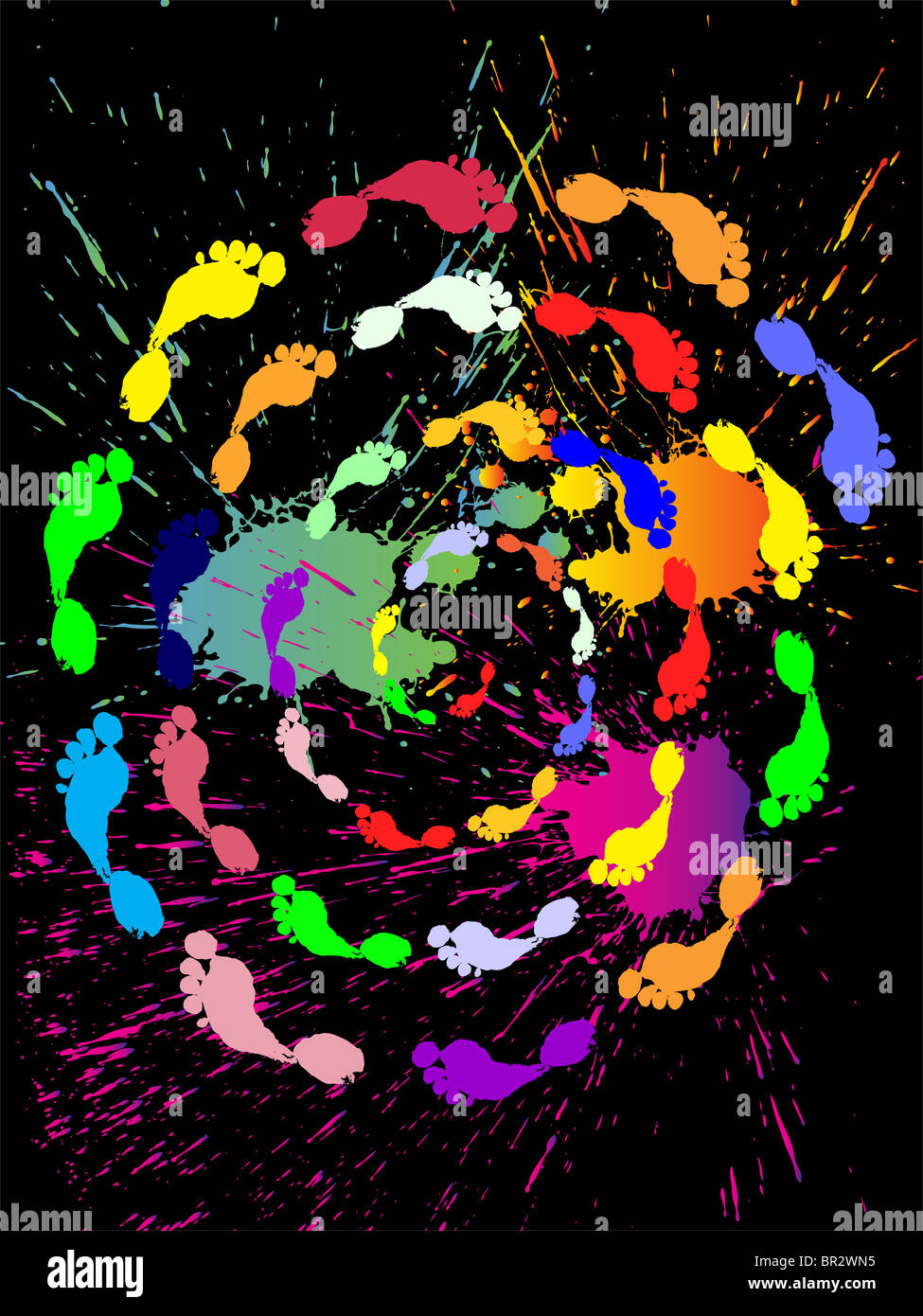 Foot print paint hi-res stock photography and images - Alamy