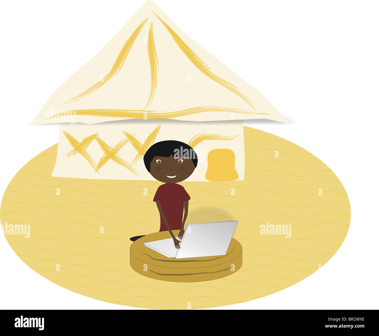 Illustration of kids with laptops hi-res stock photography and images ...