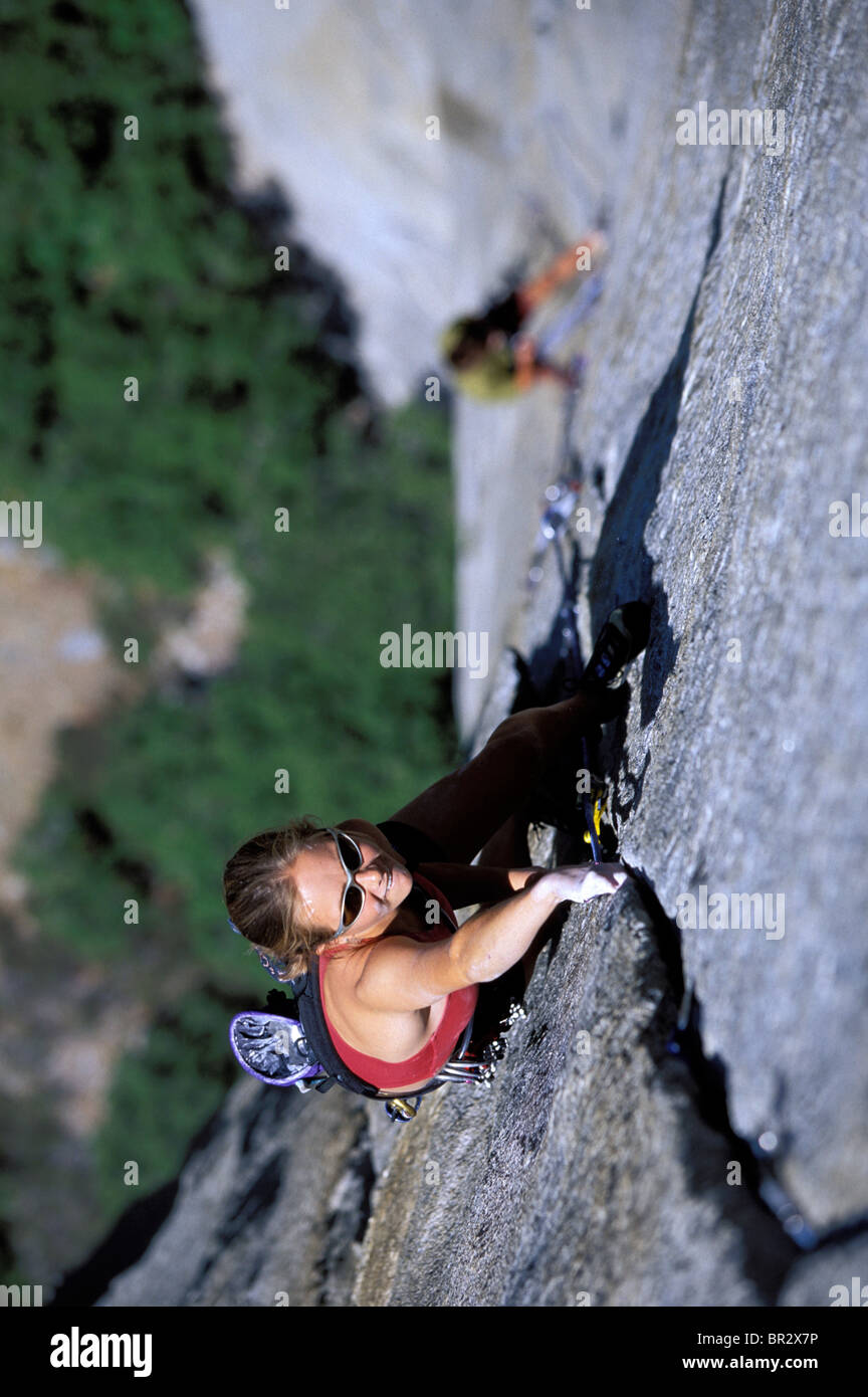 High Angle Perspective Woman Climbing High Resolution Stock Photography ...