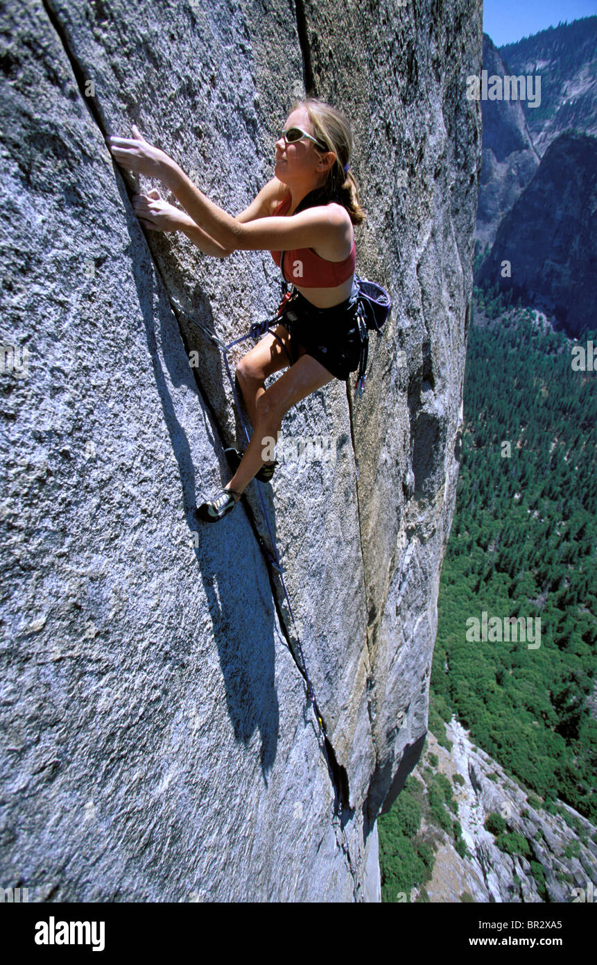 High Angle Perspective Woman Climbing High Resolution Stock Photography ...