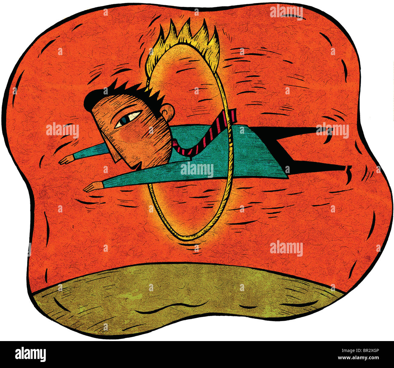 Man jumping through fire ring hi-res stock photography and images - Alamy