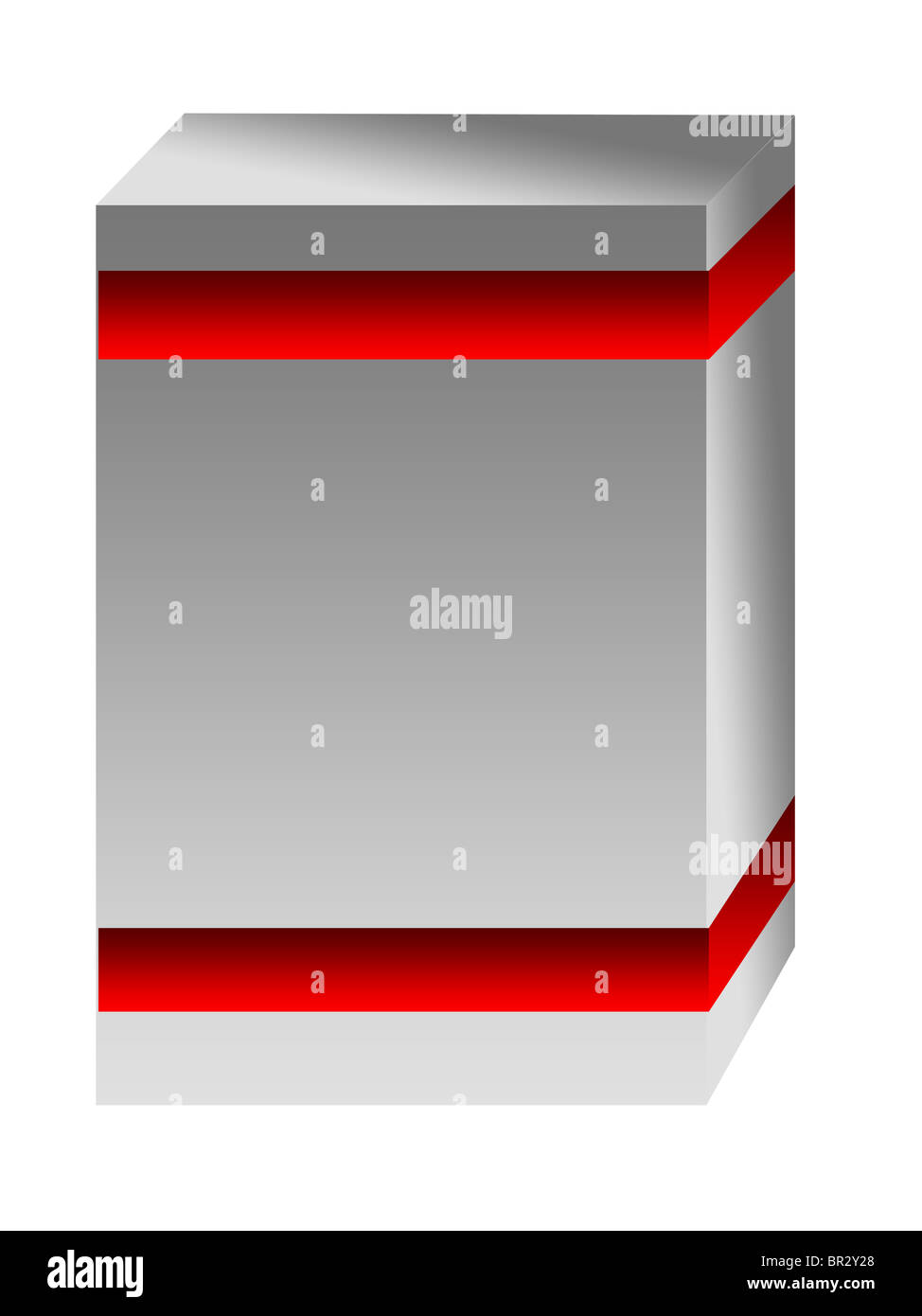 Grey box with red ribbon for commercial product presentation Stock ...
