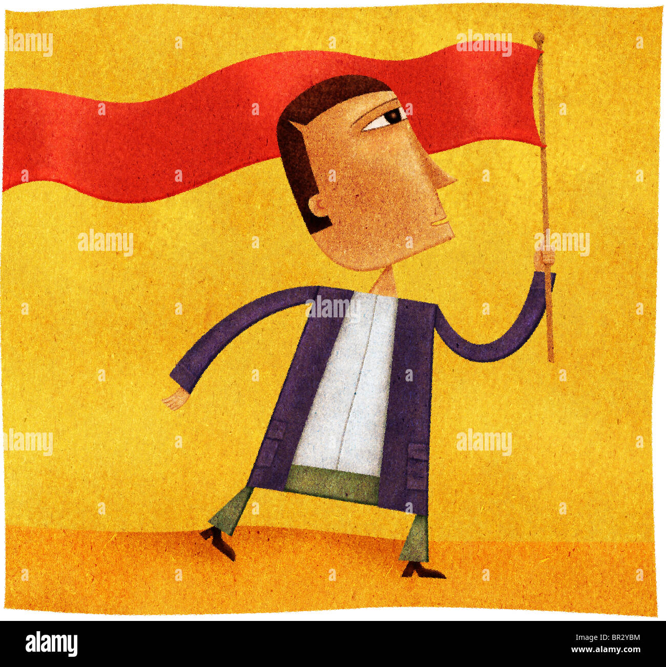 Businessman flying a flag hi-res stock photography and images - Alamy