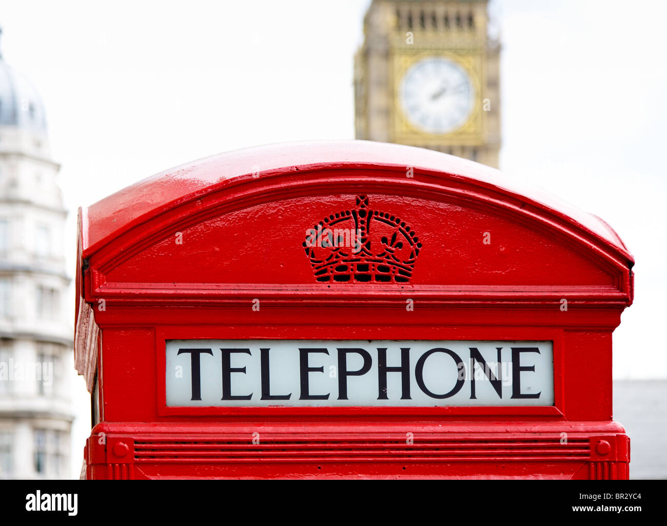 London telephone box with big ben in background Stock Photo - Alamy