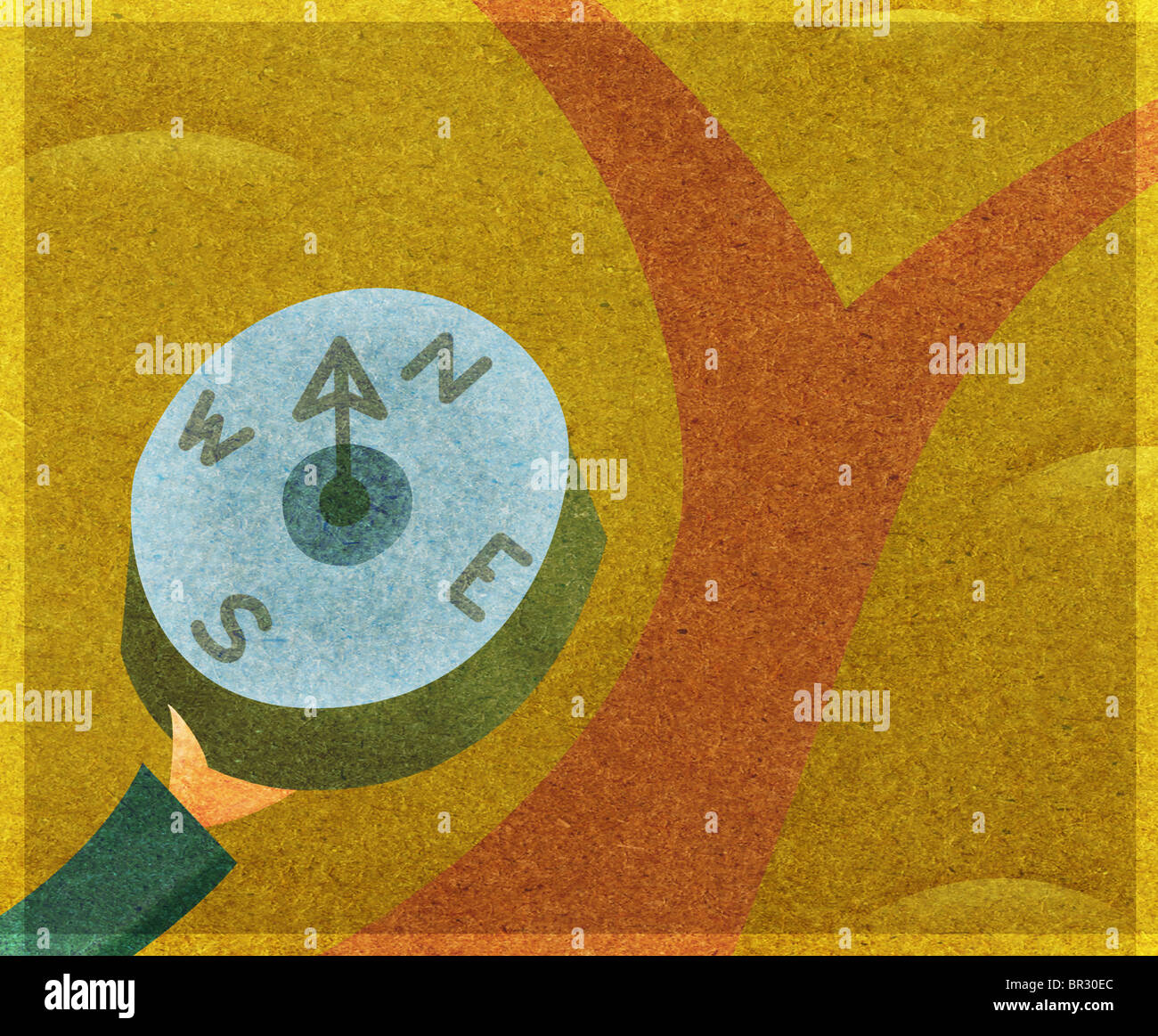 A compass directing to the path of north west Stock Photo - Alamy