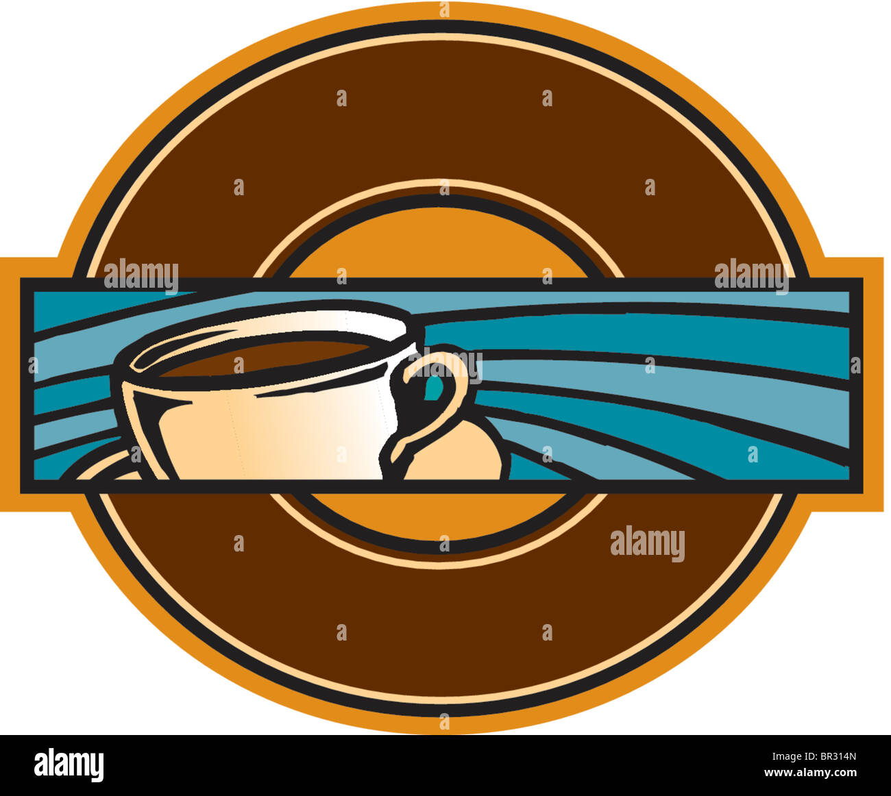 round coffee logo Stock Photo - Alamy