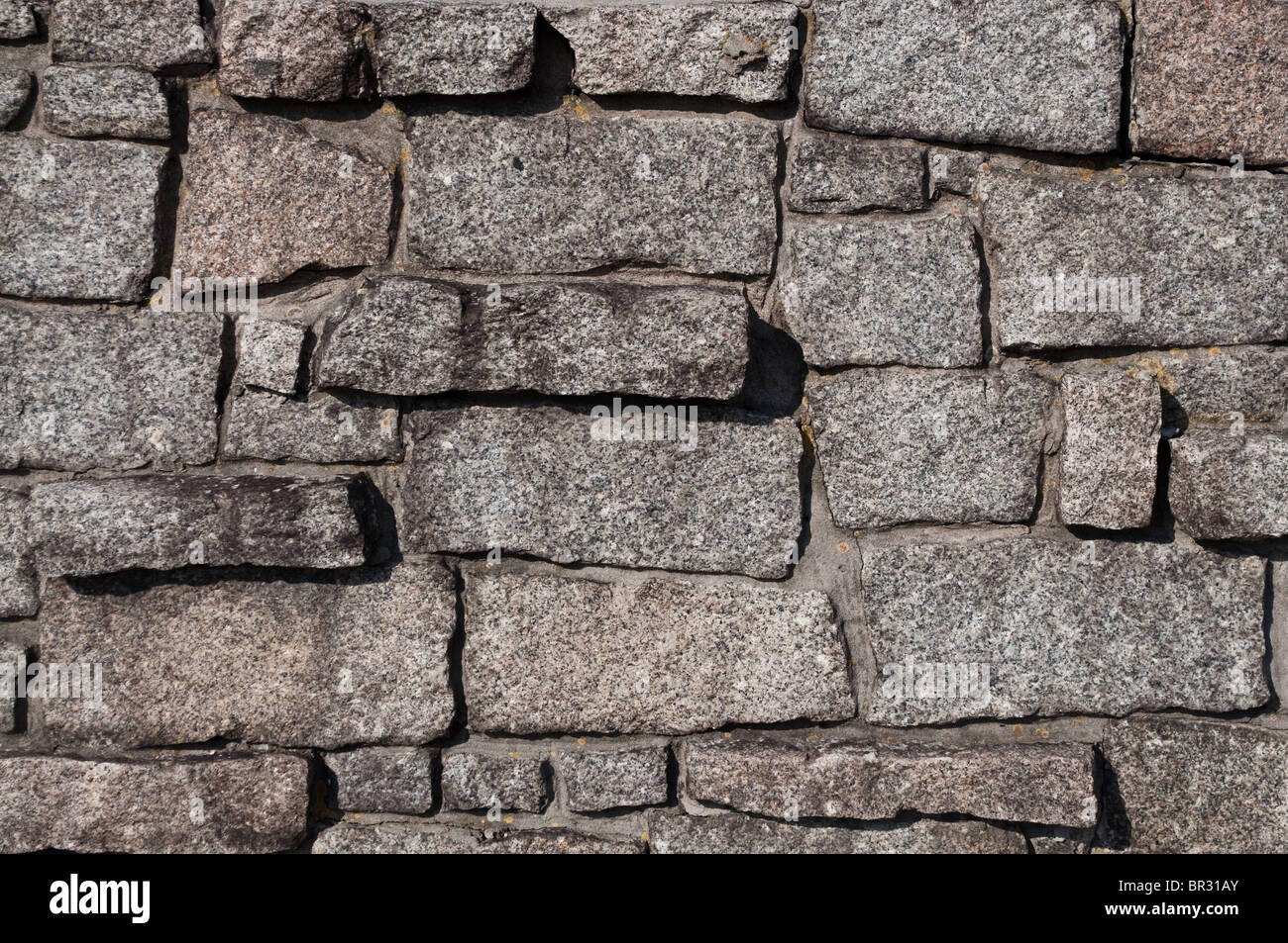 wall from stone gray blocks Stock Photo - Alamy