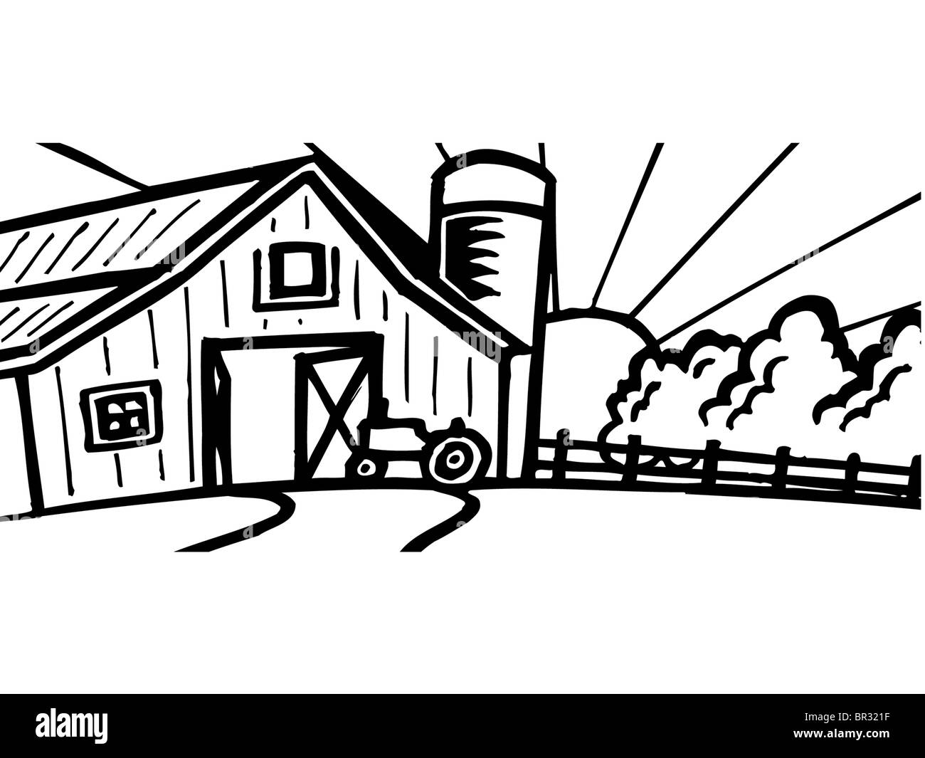 Farm Clip Art Black And White